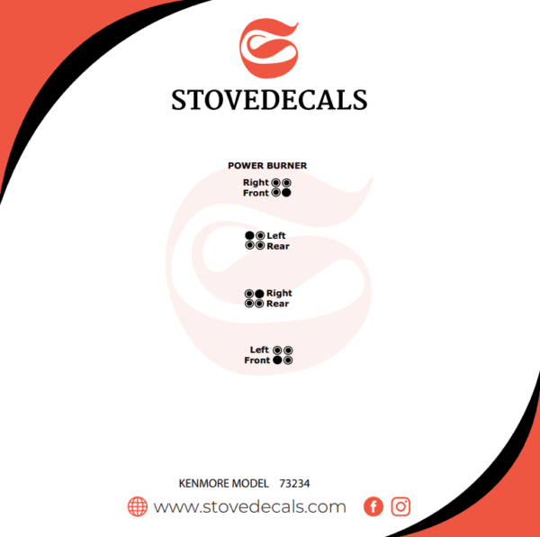 79073234312 - Kenmore Range - Stove Decals