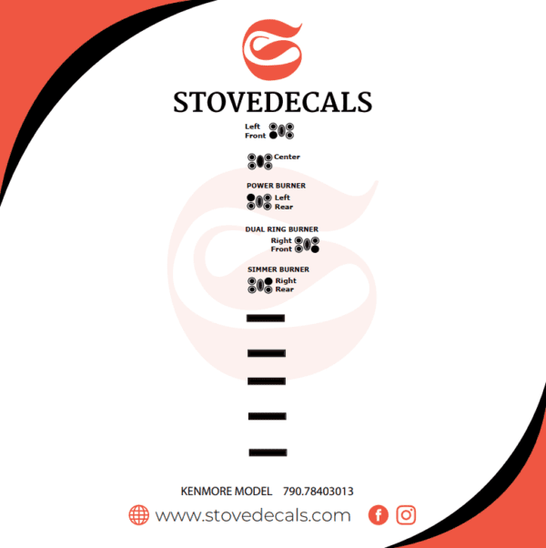 79078403014 - Kenmore Range - Stove Decals